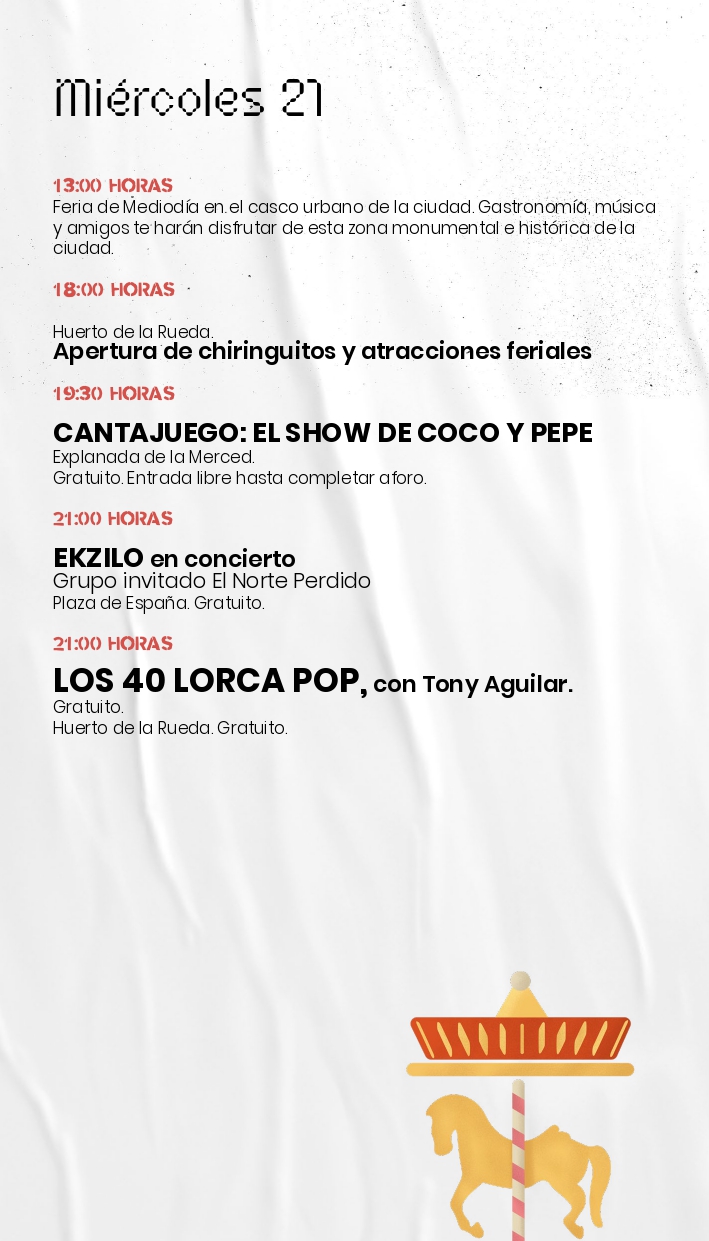 Programación Feria Fiestas de Lorca 2022 - La Guía W - La Guía Definitiva - Encuentra lo que ...