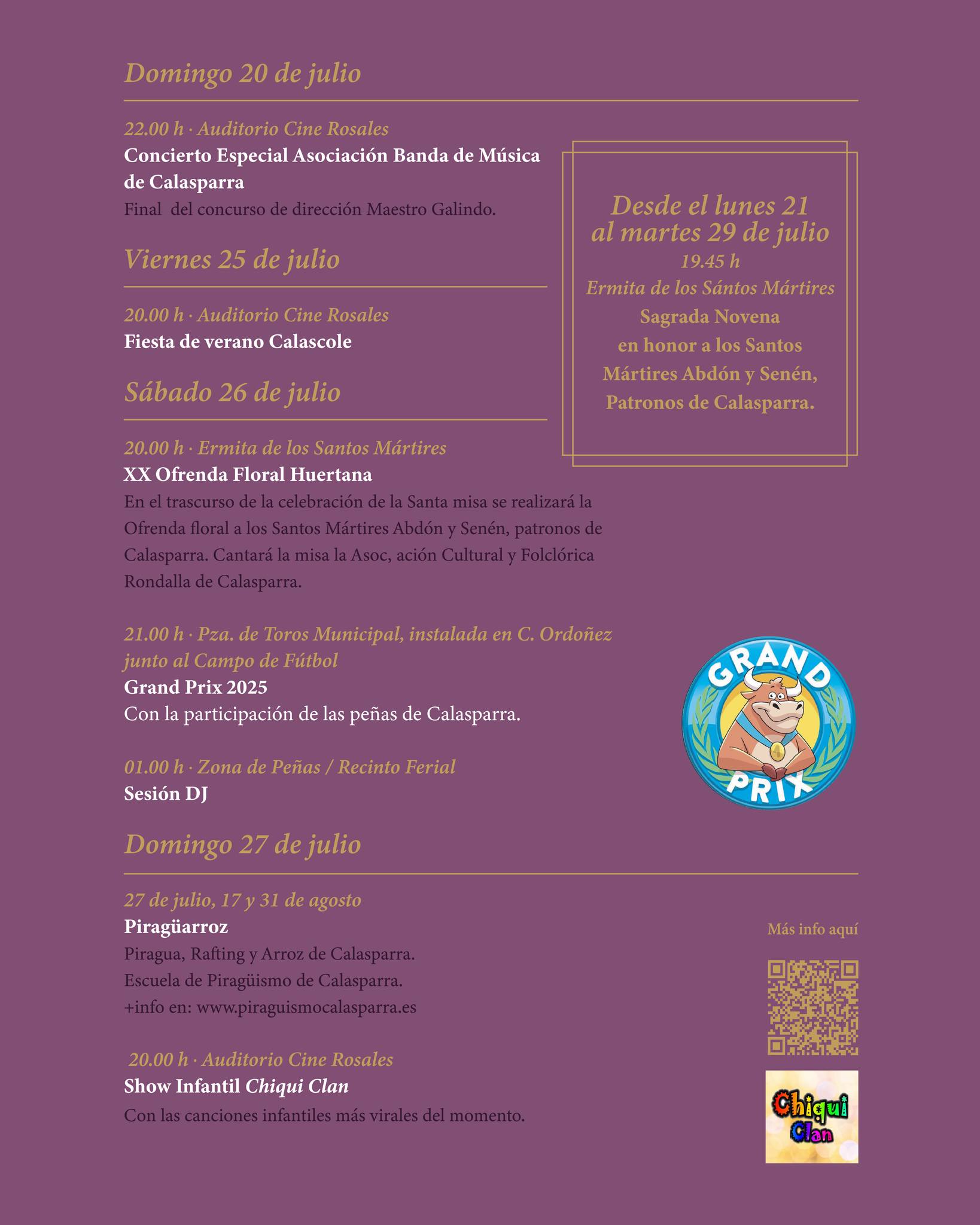 Programa Fiestas de Calasparra 2025 - La Guía W - La Guía Definitiva - Encuentra lo que quieras ...