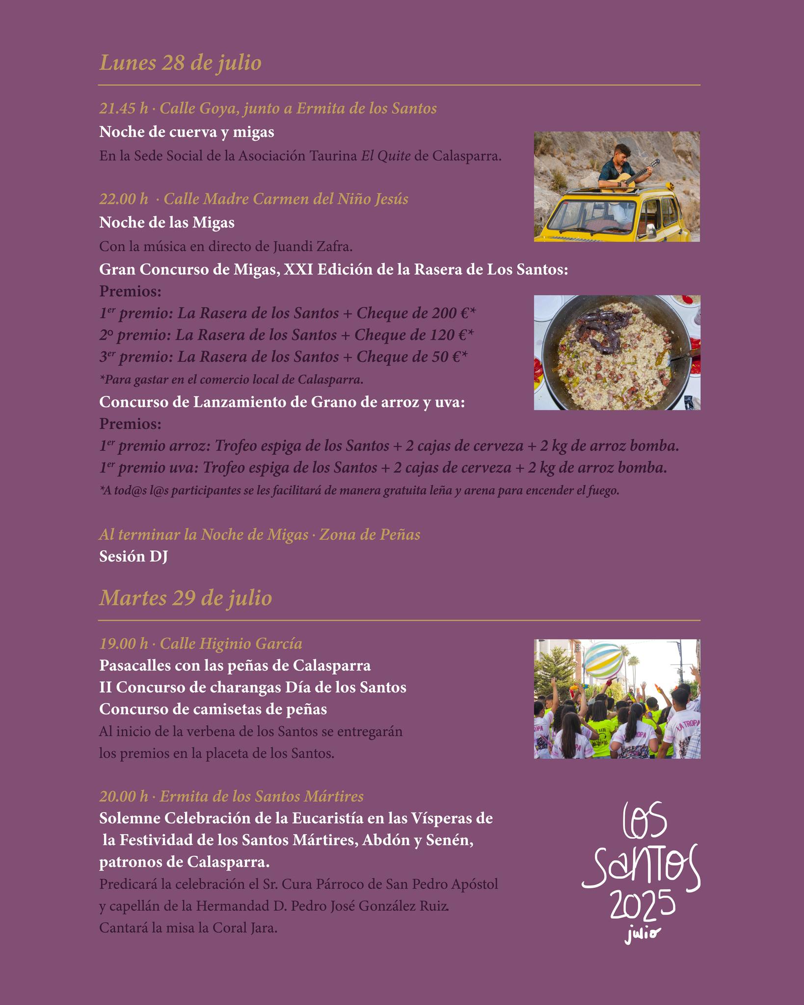 Programa Fiestas de Calasparra 2025 - La Guía W - La Guía Definitiva - Encuentra lo que quieras ...