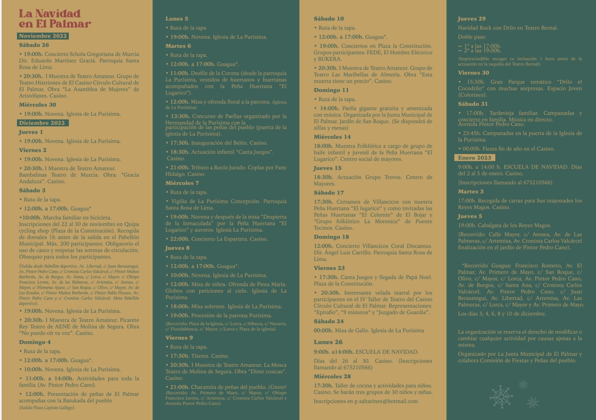 Programación Navidad El Palmar 2022-2023 - La Guía W - La Guía ...